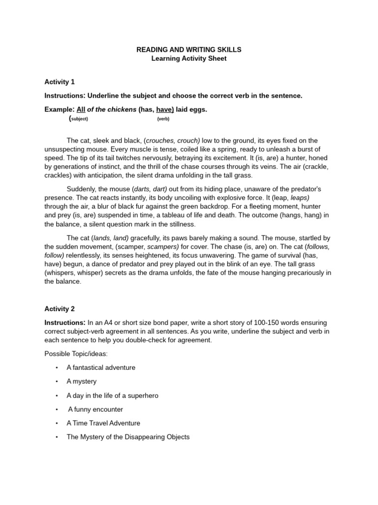 Reading and Writing Skills - Las | PDF