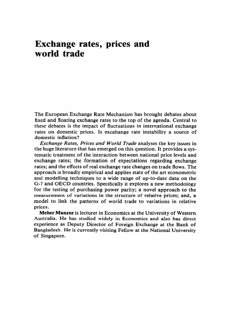 Exchange Rates, Prices and World Trad... (Z-Library) | PDF | Purchasing ...
