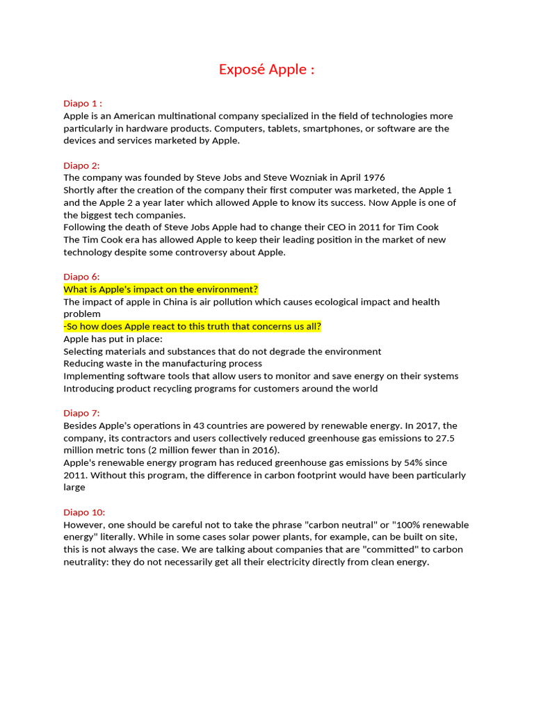 Apple's Path to Carbon Neutrality | PDF