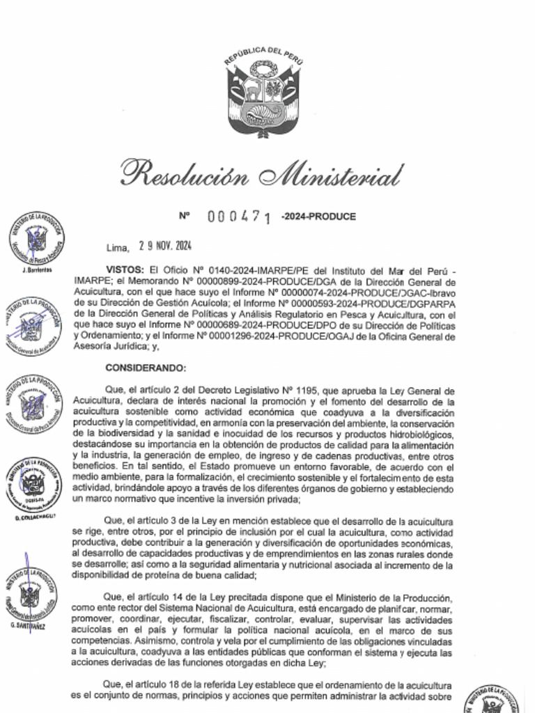 Semilla Isla Lobos - RM N°000471-2024-PRODUCE | PDF