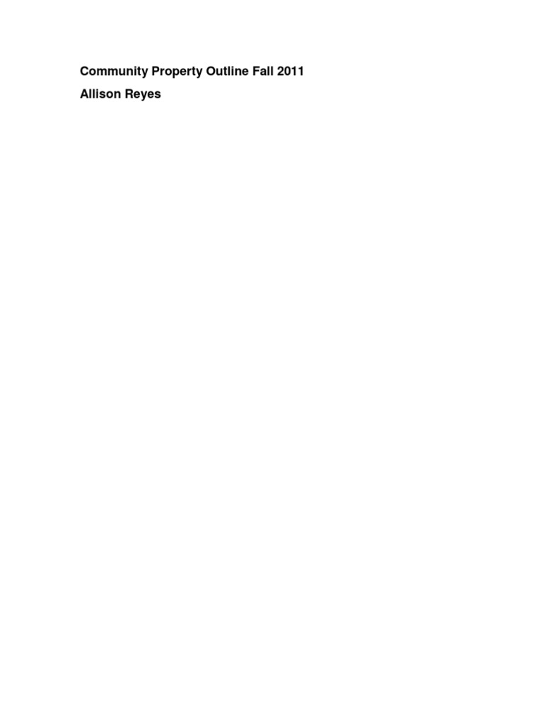 Reyes Community Property Outline | PDF | Community Property | Pension
