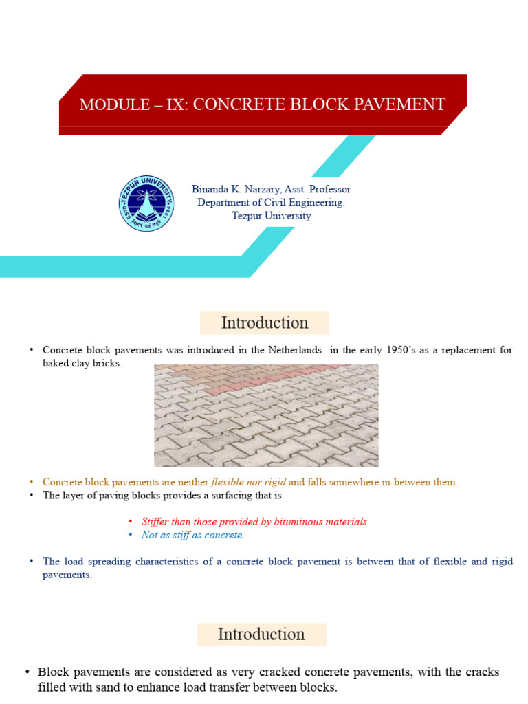 Concrete Block Pavement Overview | PDF | Road Surface | Concrete