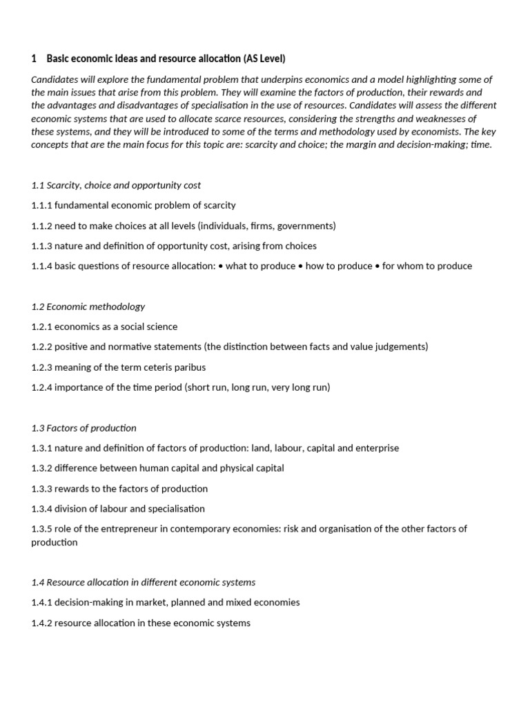 Economic Principles and Resource Allocation | PDF | Elasticity ...