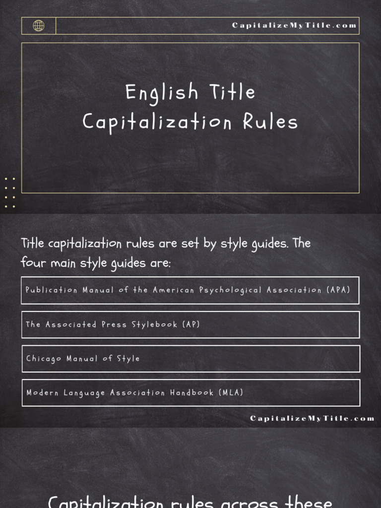 English Title Capitalization Rules | PDF | Word | Semantic Units