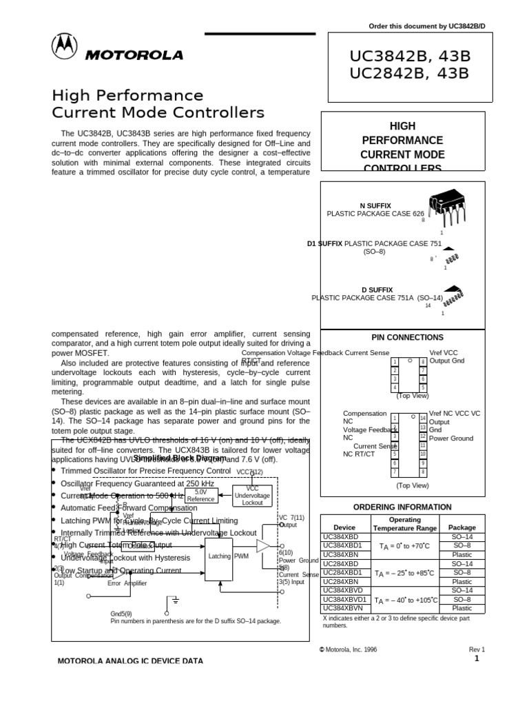 UC3842B | PDF | Amplifier | Electronic Circuits