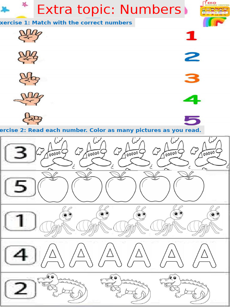 Kindy M Numbers 1 To 5 | PDF