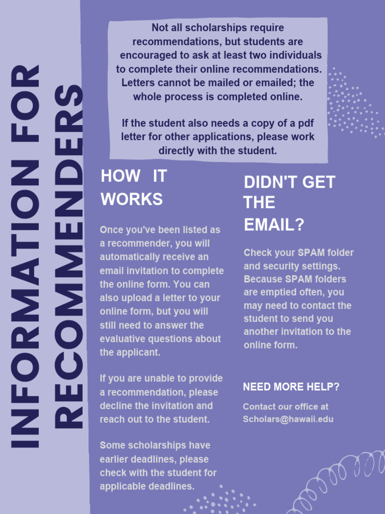 Scholarship Recommender LOR Info | PDF