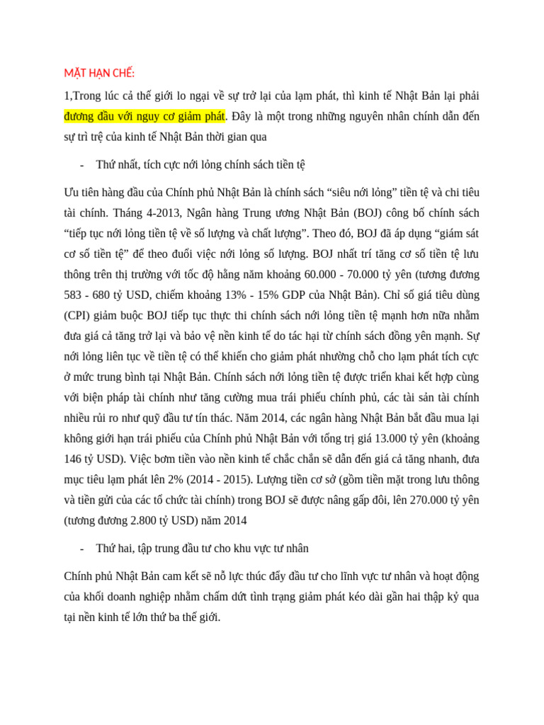 mặt hạn chế tctt | PDF