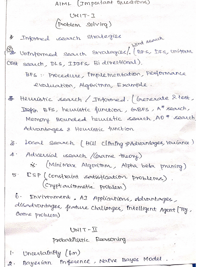 AIML Important Questions | PDF