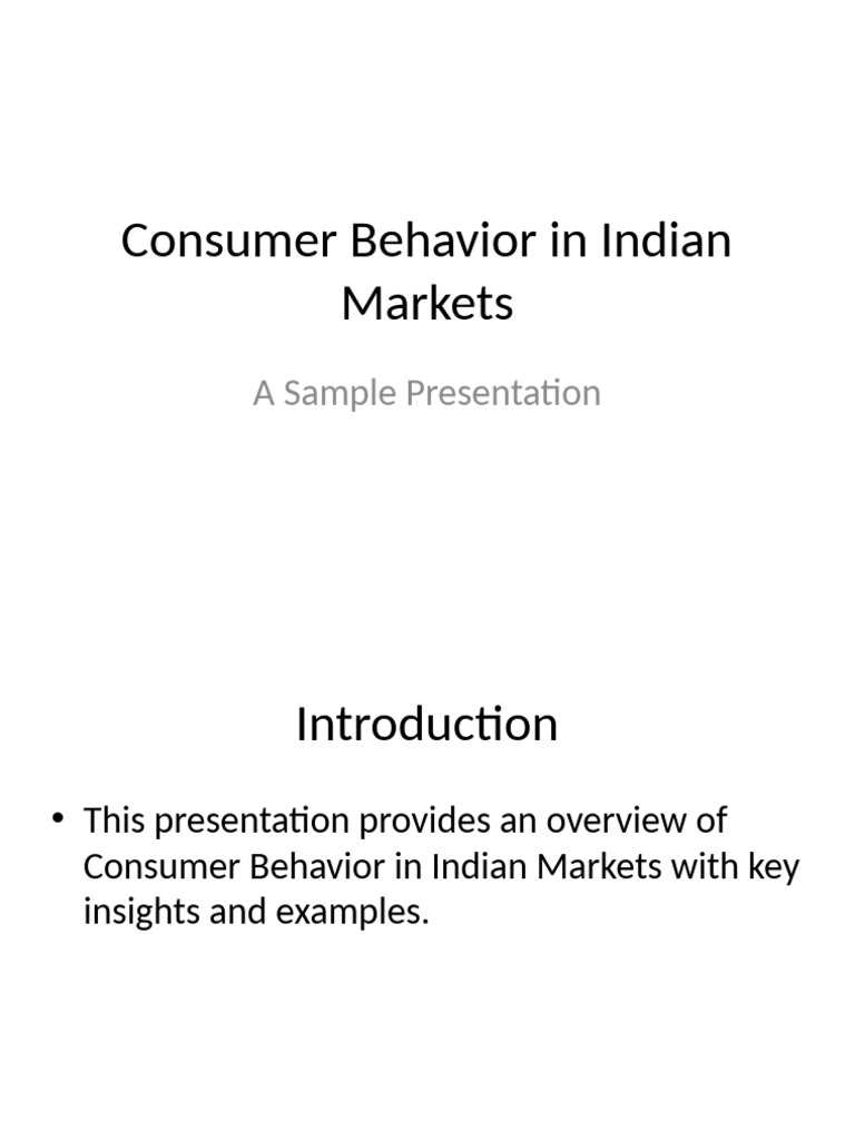 Consumer Behavior in Indian Markets | PDF