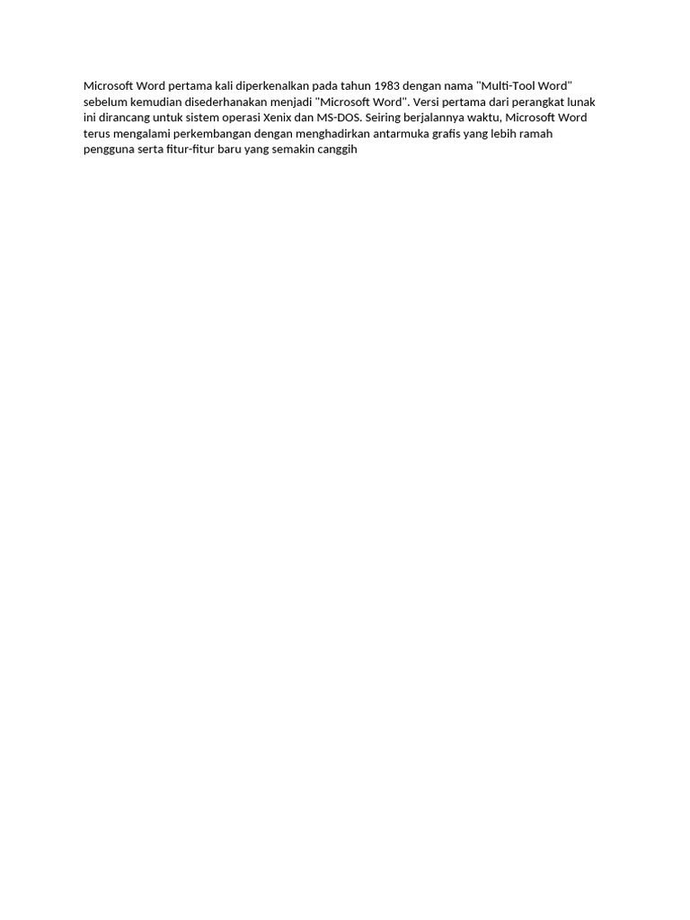 Sejarah Awal Microsoft Word 1983 | PDF