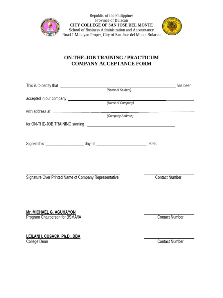 Annex B Acceptance-Form | PDF