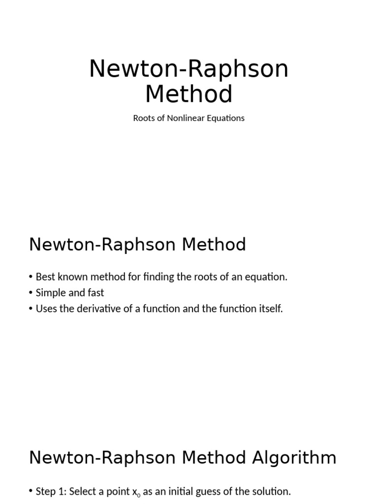 TM5 Lecture 12 Newton Raphson Method | PDF