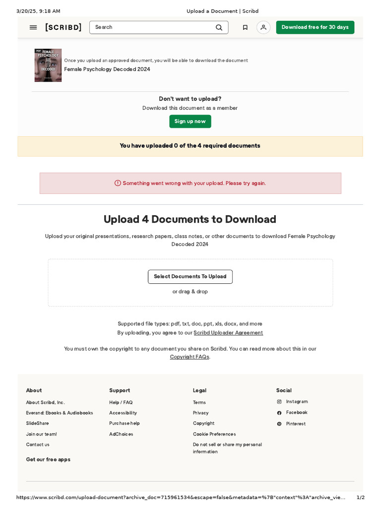Upload A Document - Scribd | PDF | Scribd | Computing