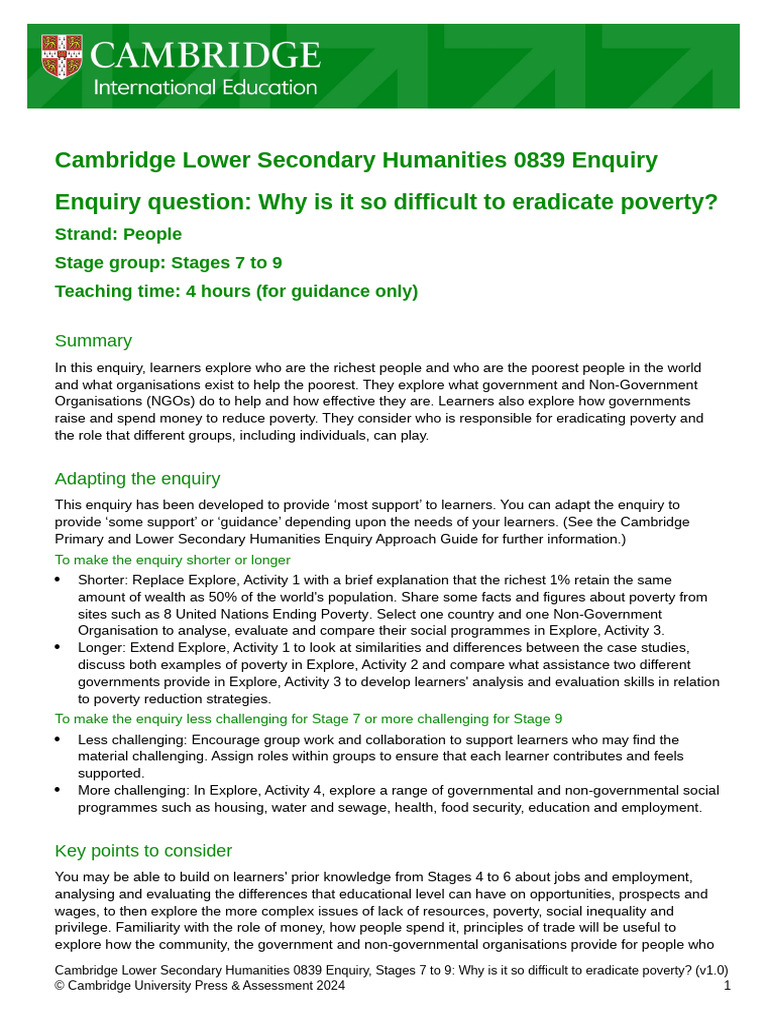 0839 Enquiry 2 People Stages 7 - 9 Why Is It So Difficult To Eradicate ...