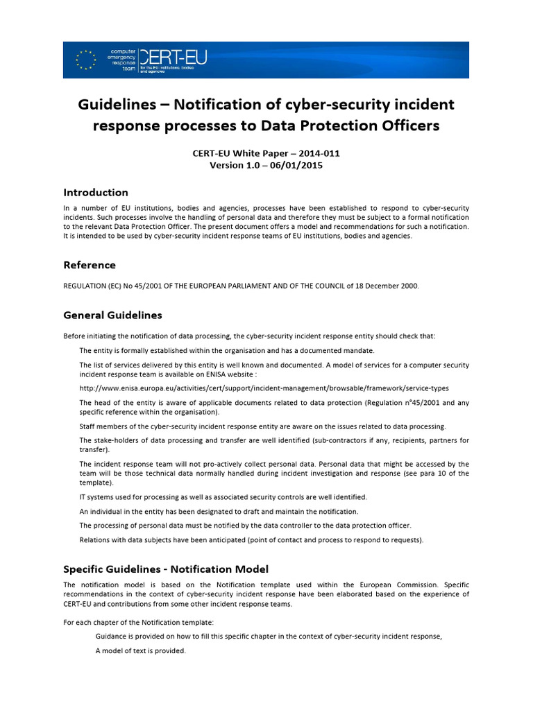 Cyber-Security Incident Notification Guide | PDF | Security | Computer ...
