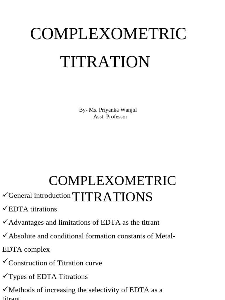 complexometrictitration.. | PDF | Coordination Complex | Chelation