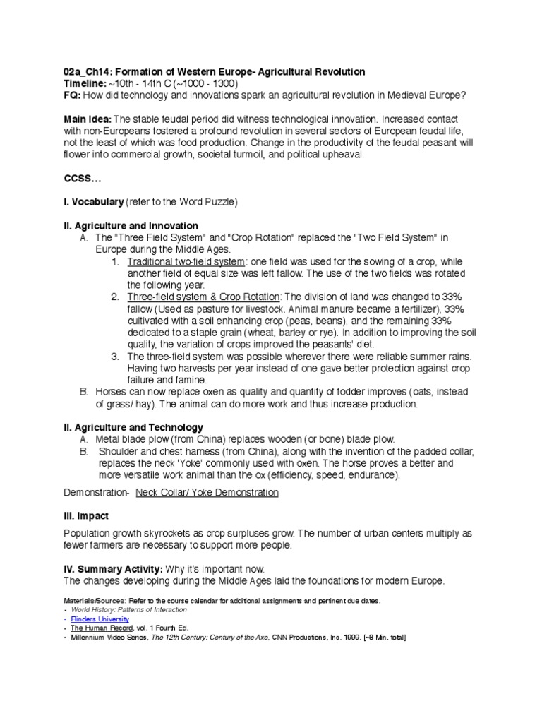 02a - A Medieval Agricultural Revolution | PDF | Crop Rotation ...
