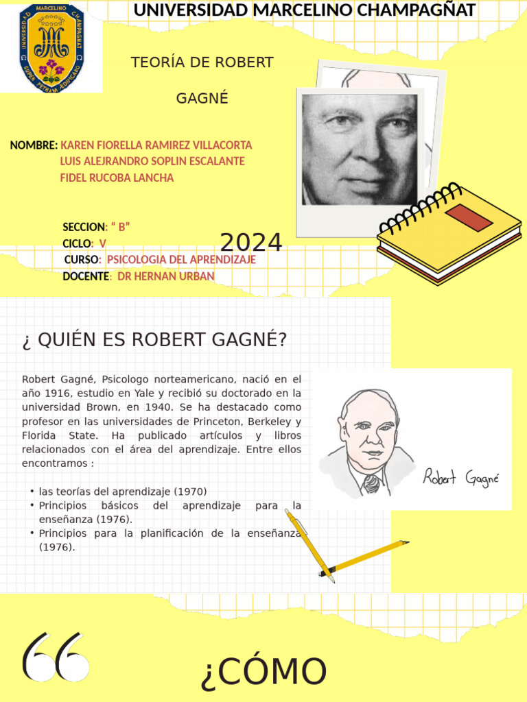 Teoría de Gagné | PDF | Aprendizaje | Sicología