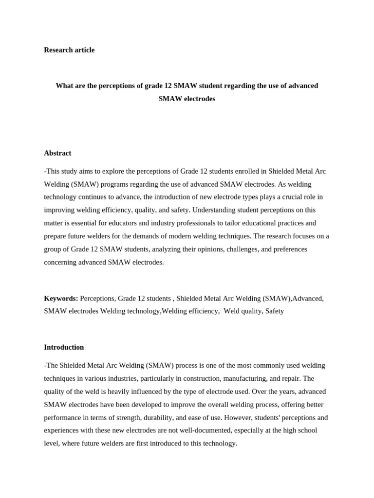Group 3 Research Article | PDF | Welding | Construction