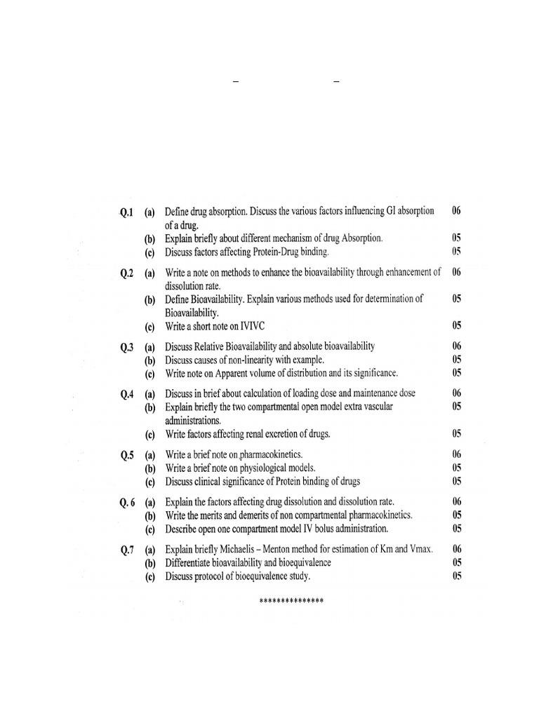 Bp604tt Bpharm Summer 2020 | PDF