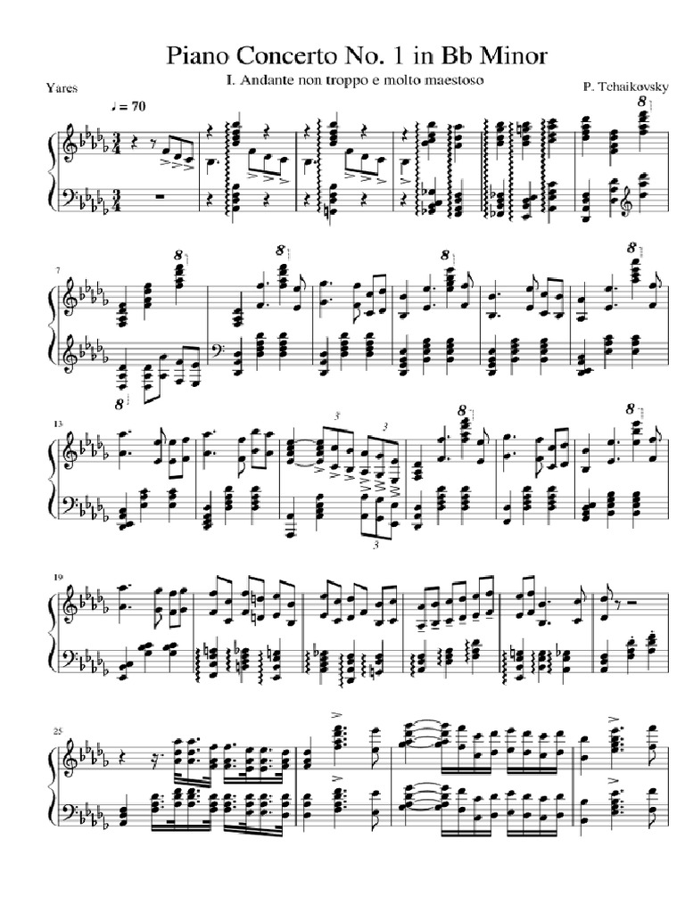 Tchaikovsky Piano Concerto No. 1 BB Minor | PDF