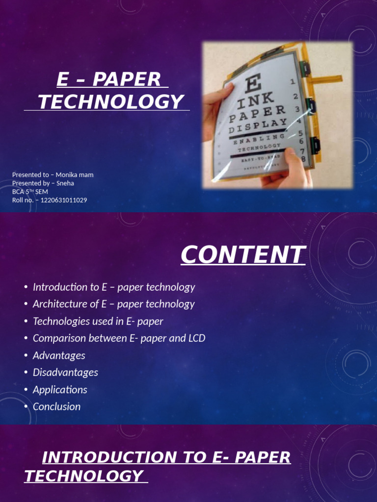 E-Paper Technology Overview | PDF | Materials | Electricity