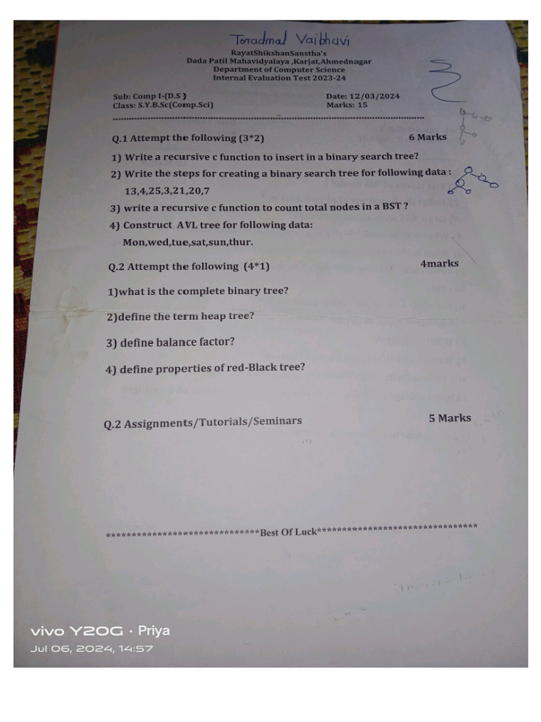 PDF 4th Sem Question Paper | PDF