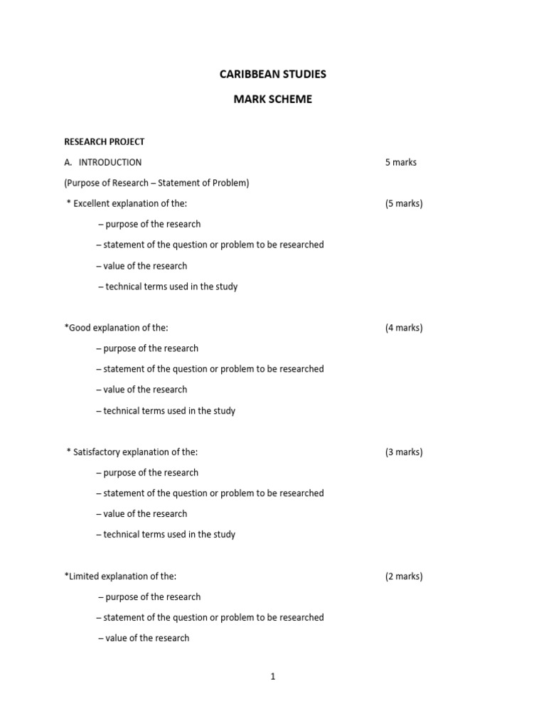 Caribbean Studies Sba Rubric | PDF | Data | Information
