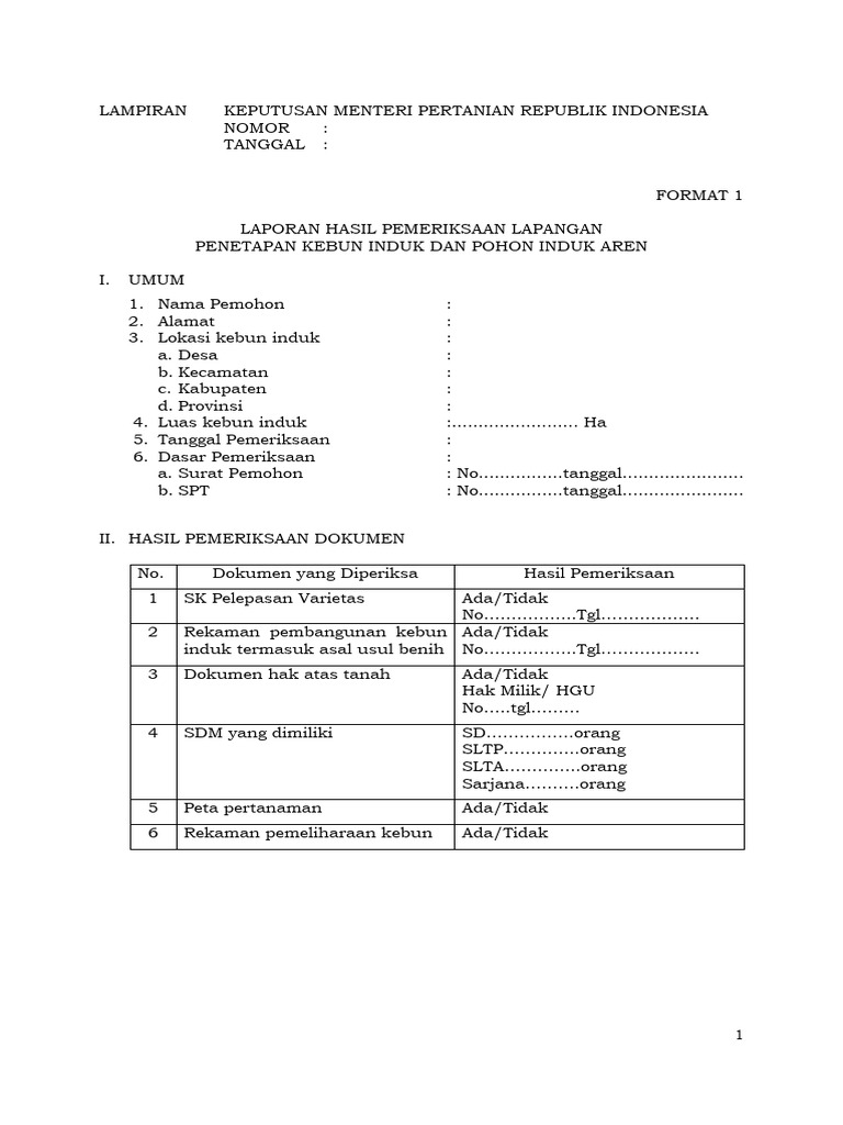 Format Laporan Lapangan | PDF