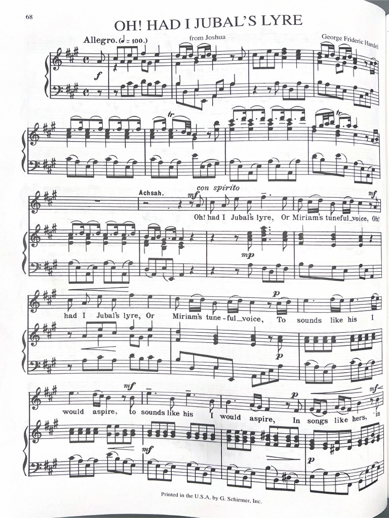 Oh! Had I Jubal’s Lyre | PDF