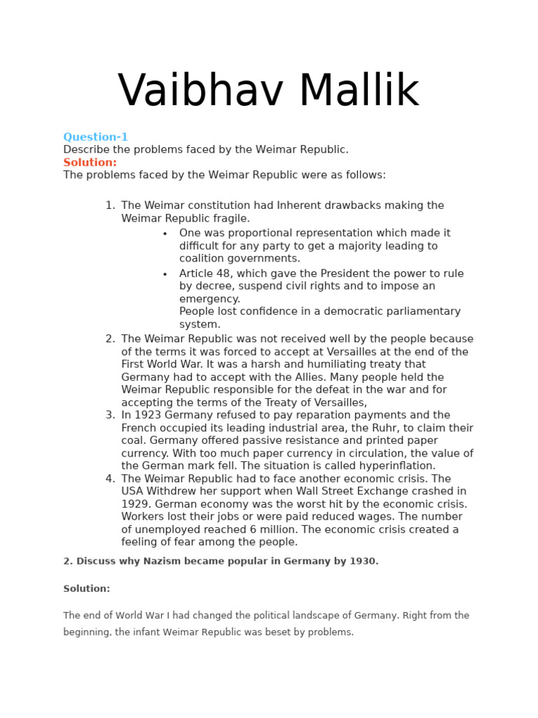 History CH 3 | PDF | Weimar Republic | Nazi Germany