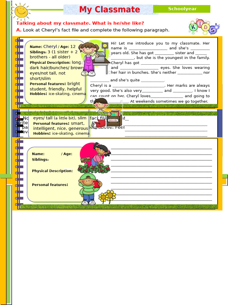 Writing Series (4) - 2nd 45-Minute-Class My Classmate | PDF