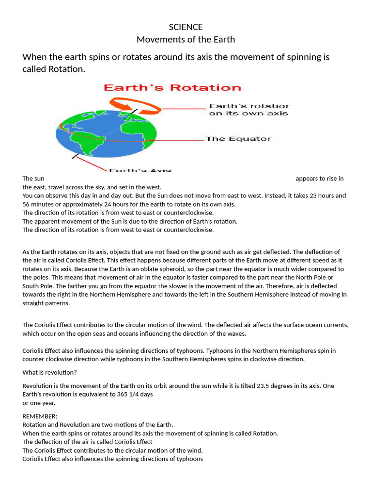 SCIENCE - Week 5 Activity Sheet | PDF | Rotation | Earth