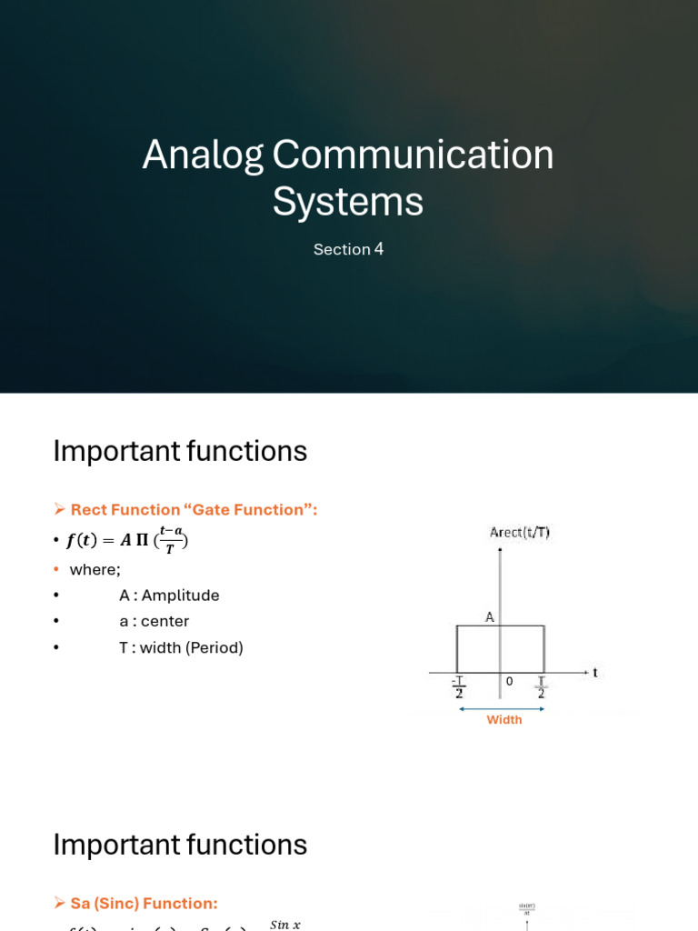Analog Communication Systems Section 4 | PDF | Fourier Transform ...