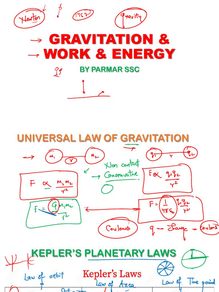 Gravitation & Work & Energy | PDF