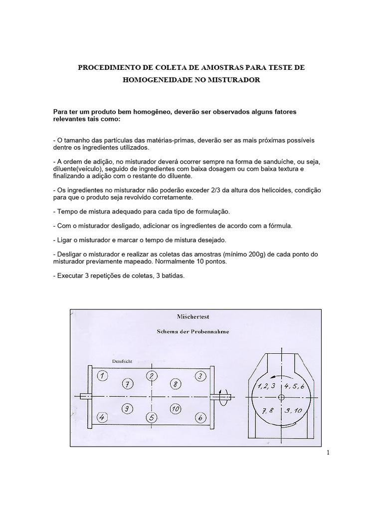 Coleta de Amostras para Homogeneidade | PDF