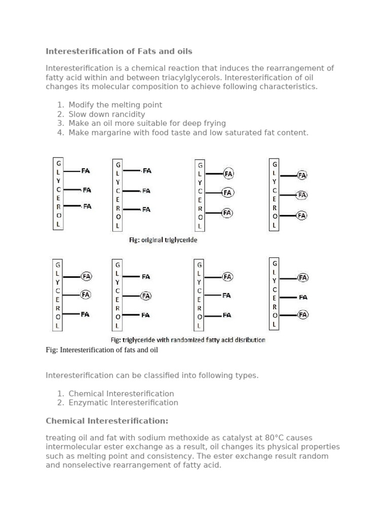 Interesterification of Fats and Oils | PDF