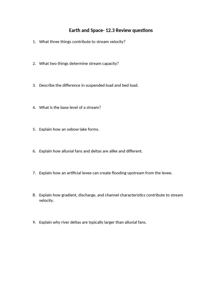 Earth+12 3+Review+Questions | PDF
