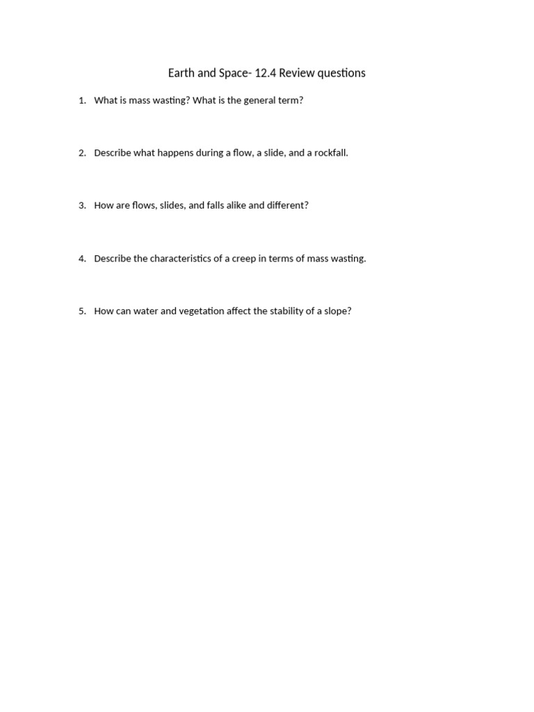 Earth+12 4+Review+Questions | PDF