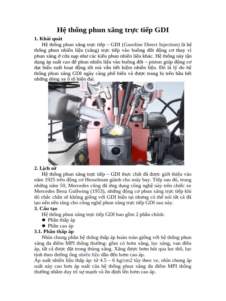 Hệ Thống Phun Xăng Trực Tiếp GDI | PDF