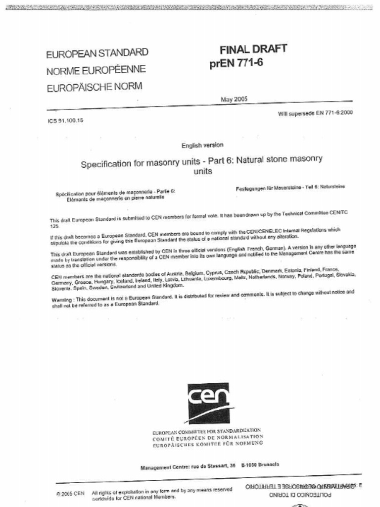 PR EN 771-6 NATURAL STONE MANSORY UNITS | PDF