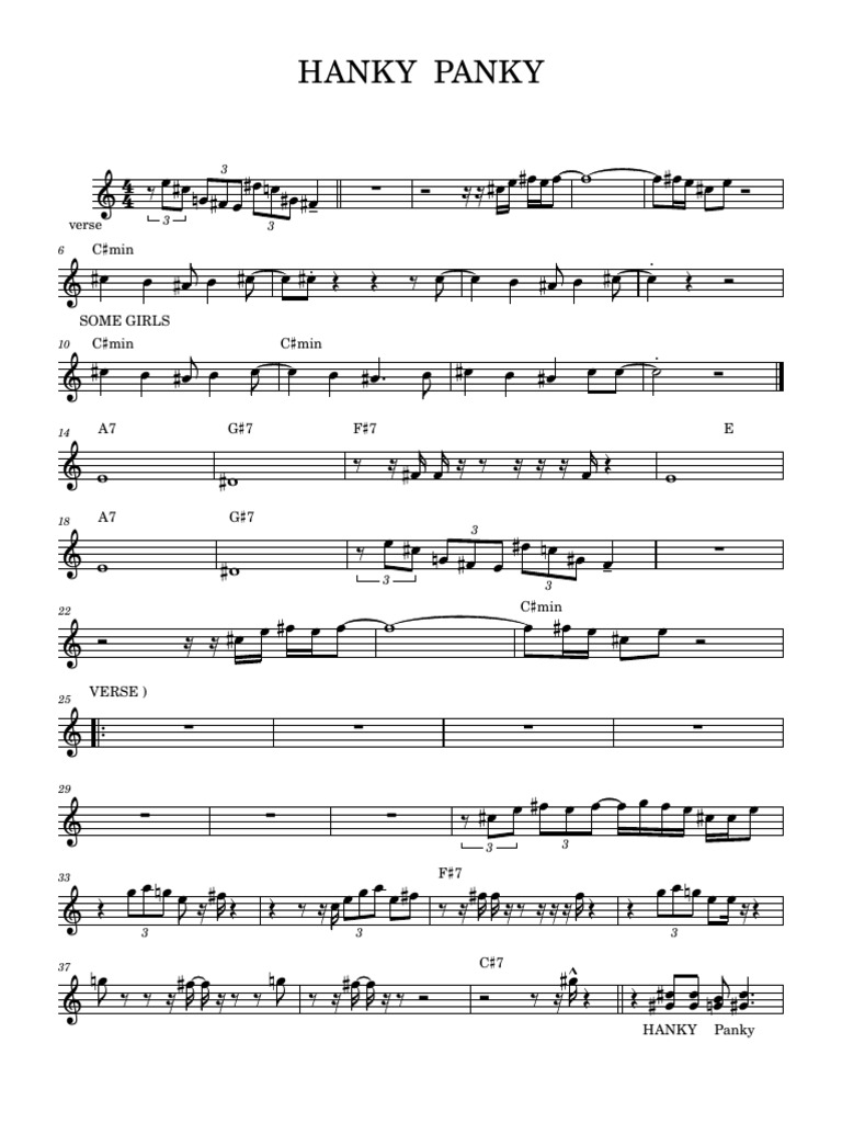 Hanky Panky Sax. and Bgs Kelly Feb 2 | PDF