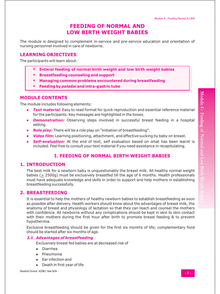 Feeding of Normal LBW Baby 2014 | PDF | Breastfeeding | Lactation
