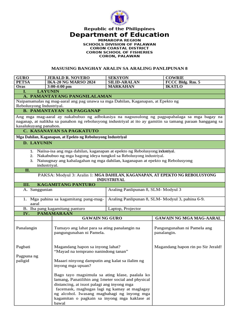 3rd COT LESSON PLAN Arpan 8 | PDF