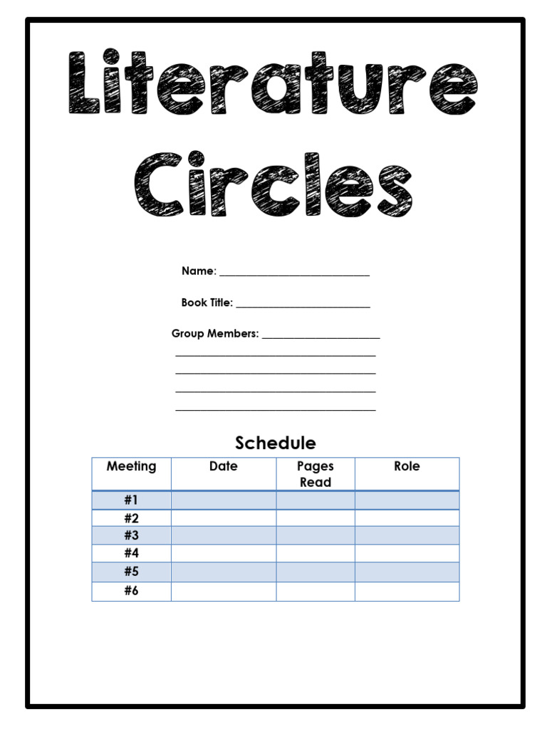 Literature Circles: Schedule | PDF | Books | Human Communication