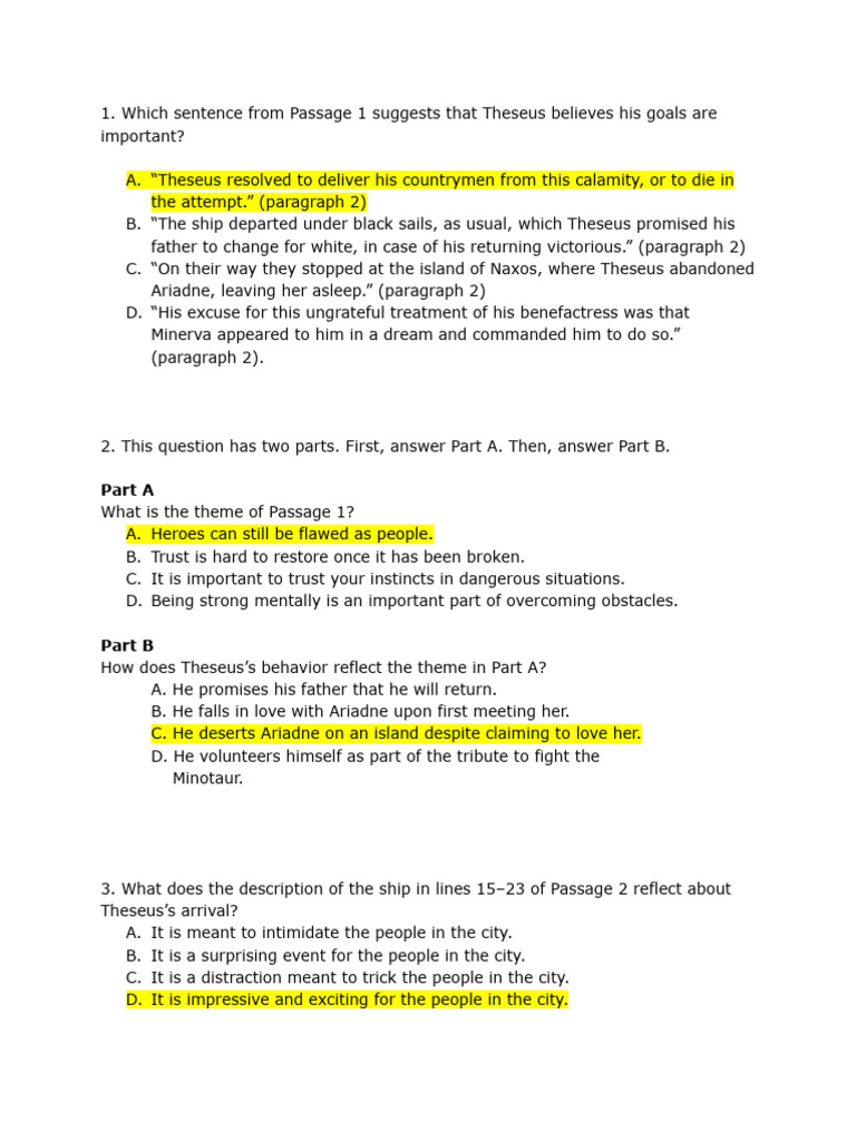 Damien McCarty - Theseus Quesitons | PDF | Theseus