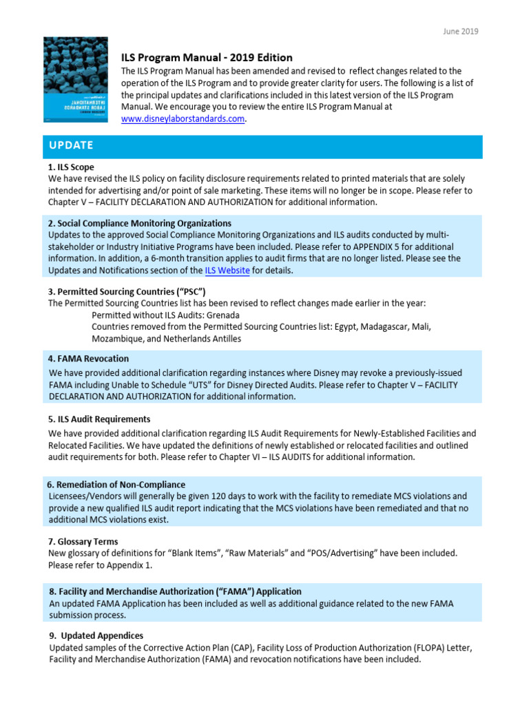 ILS Program Manual Principle Updates June-2019 | PDF