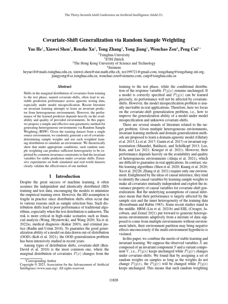 Covariate Shift Generalisation 2023 | PDF | Dependent And Independent Variables | Regression ...