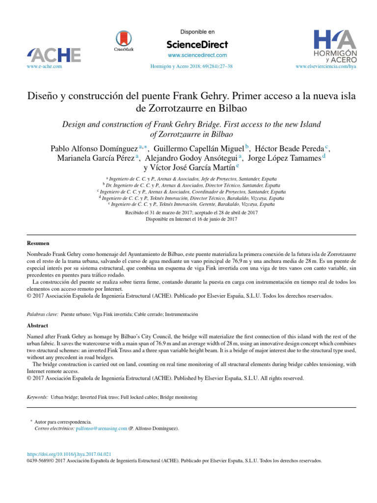 2018 Alfonso Et Al - Diseño y Construcción Del Puente Frank Gehry ...